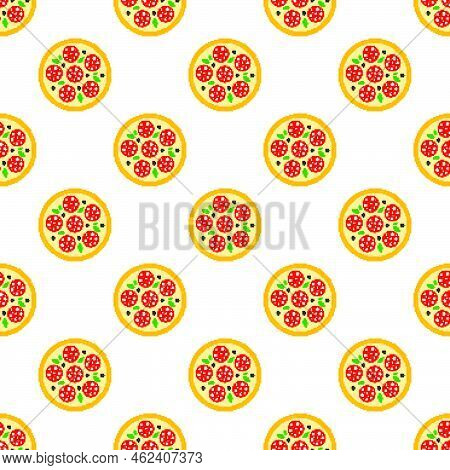 Pixel Pizza Seamless Vector & Photo (Free Trial) | Bigstock
