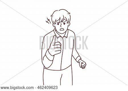 Angry Man Point Vector & Photo (Free Trial) | Bigstock