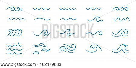 Wave Sea Line Doodle Vector & Photo (Free Trial) | Bigstock