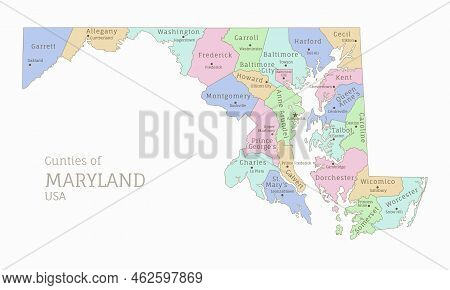 Counties Maryland, Vector & Photo (Free Trial) | Bigstock