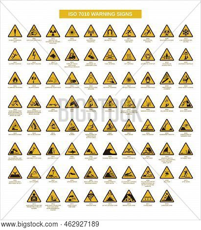 Set Iso 7010 Warning Vector & Photo (Free Trial) | Bigstock
