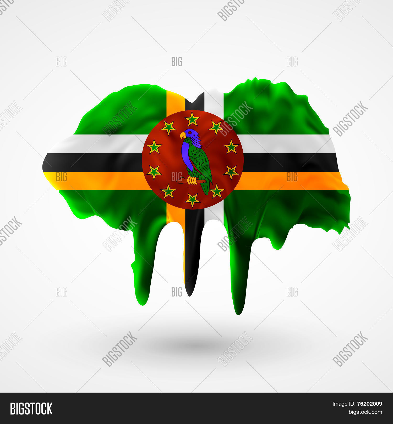 Flag Dominica Painted Vector & Photo (Free Trial) | Bigstock
