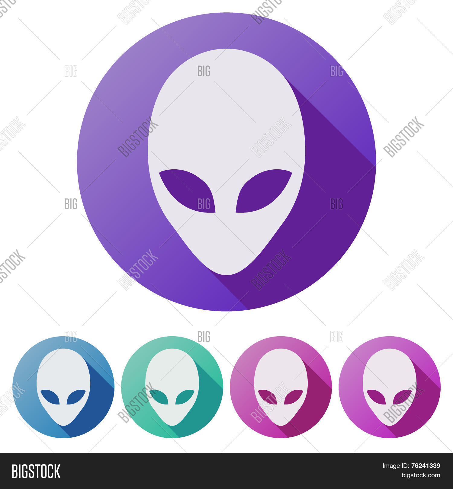 Set Flat Icons Alien Vector & Photo (Free Trial) | Bigstock