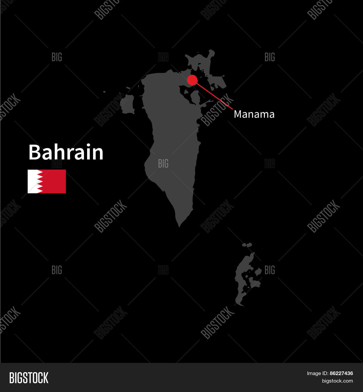 Detailed Map Bahrain Vector & Photo (Free Trial) | Bigstock
