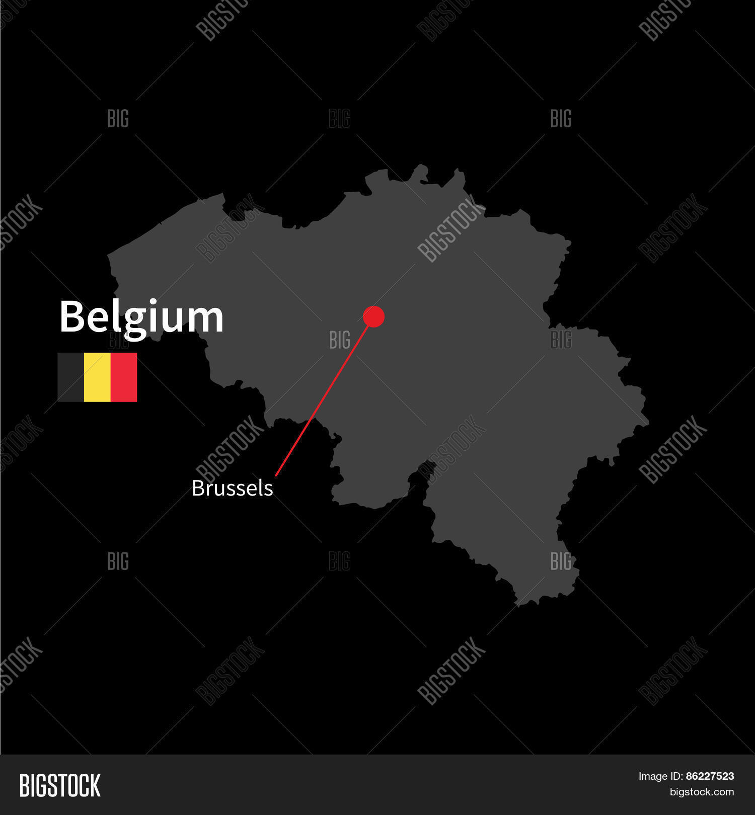 Detailed Map Belgium Vector & Photo (Free Trial) | Bigstock