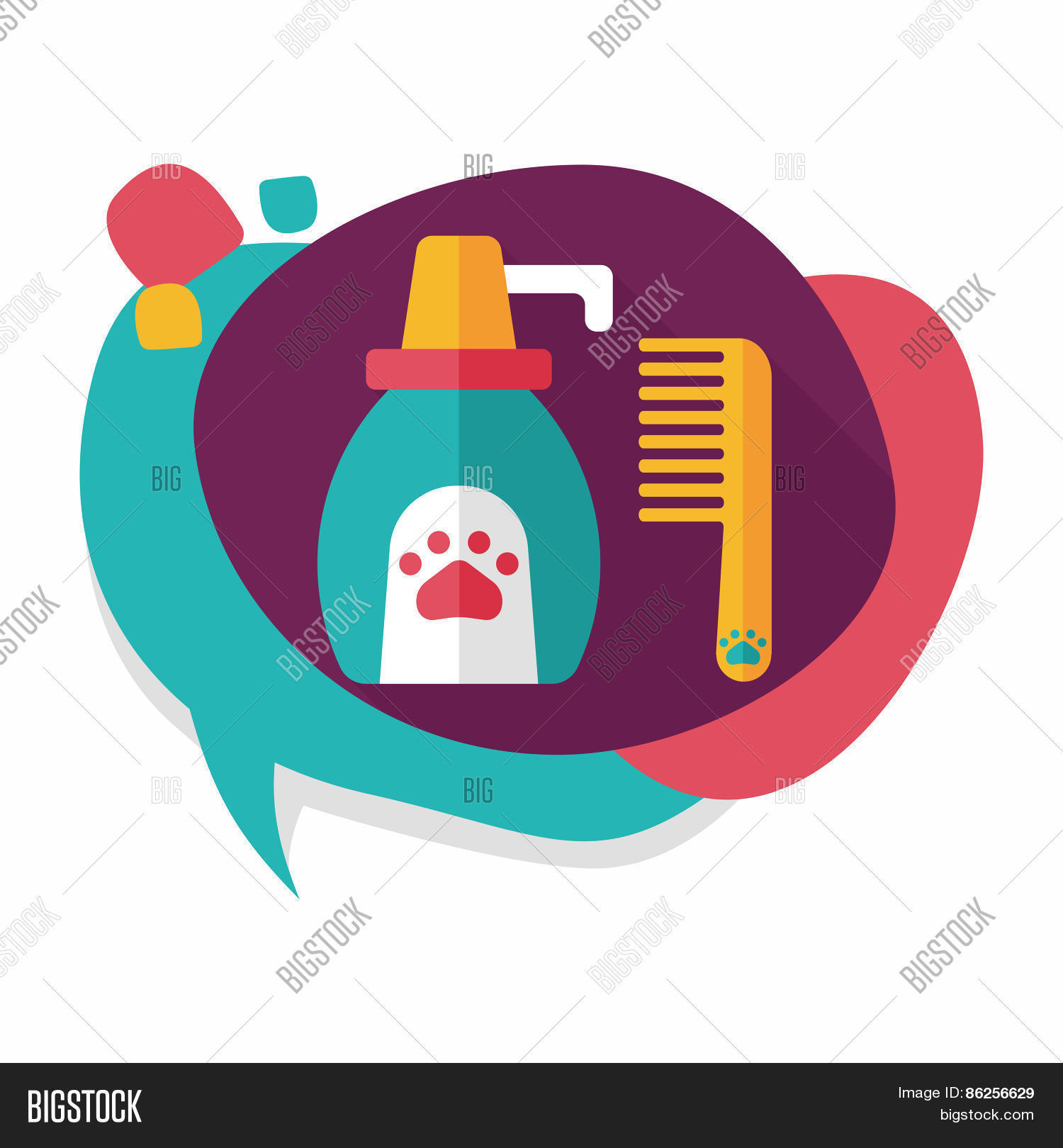 Pet Shampoo Flat Icon Vector & Photo (Free Trial) | Bigstock