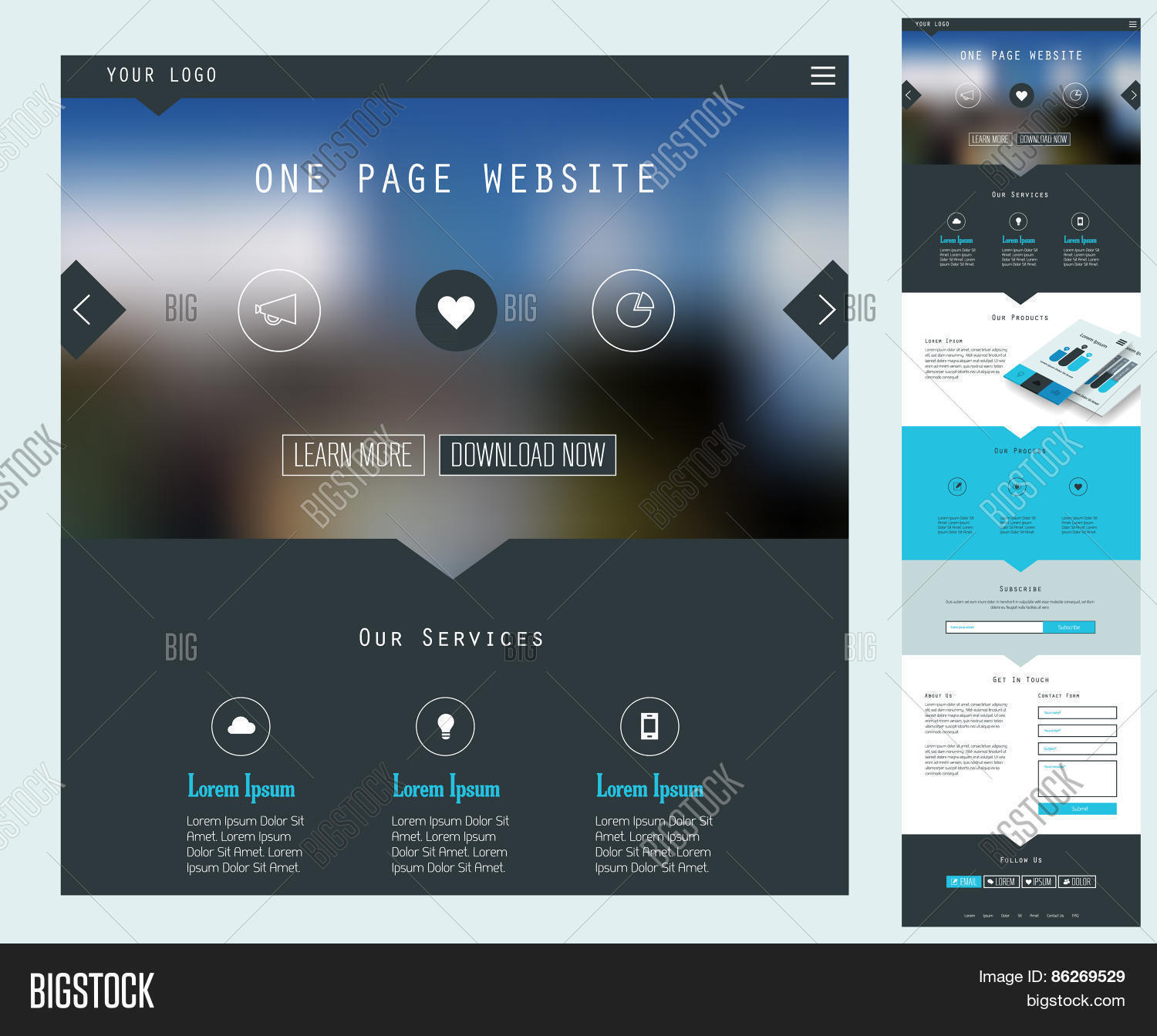 One Page Website Vector & Photo (Free Trial) | Bigstock