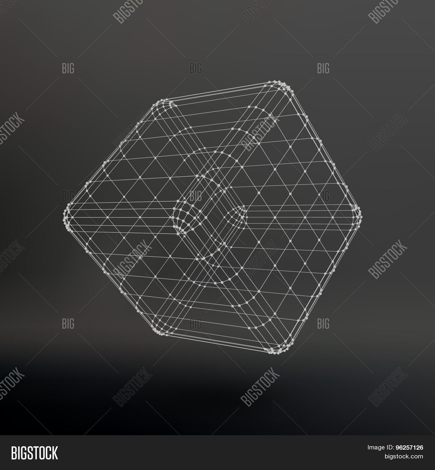 Cube Lines Dots. Cube Vector & Photo (Free Trial) | Bigstock