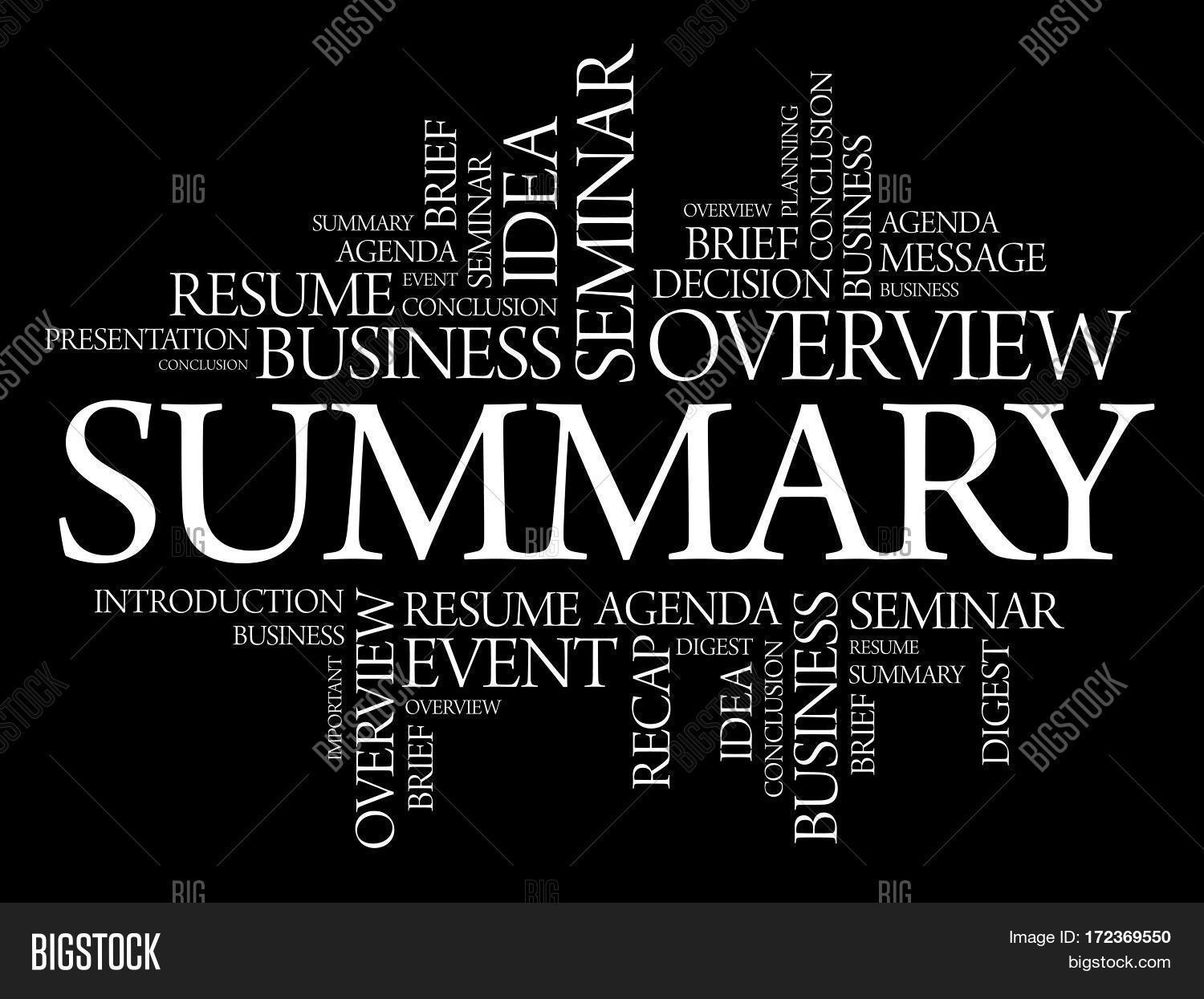 Summary Word Cloud Image & Photo (Free Trial) | Bigstock