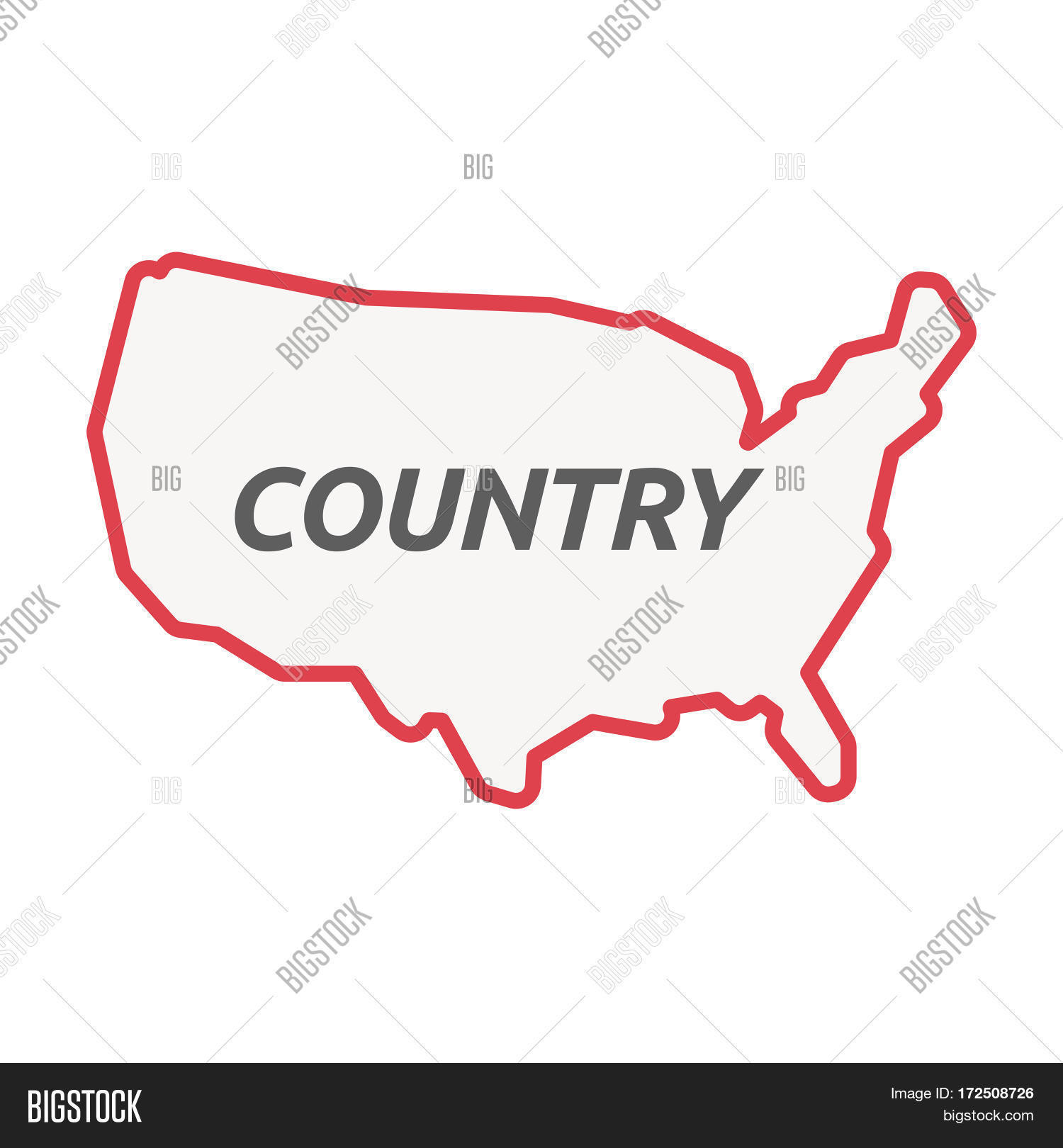 Isolated Line Art Usa Vector & Photo (Free Trial) | Bigstock