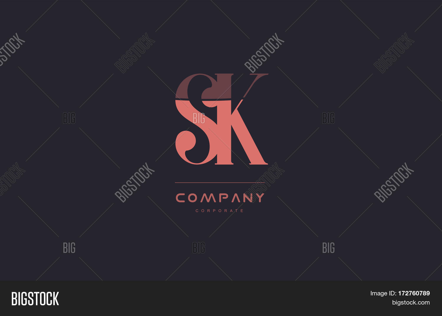 Sk S K Pink Vintage Vector & Photo (Free Trial) | Bigstock