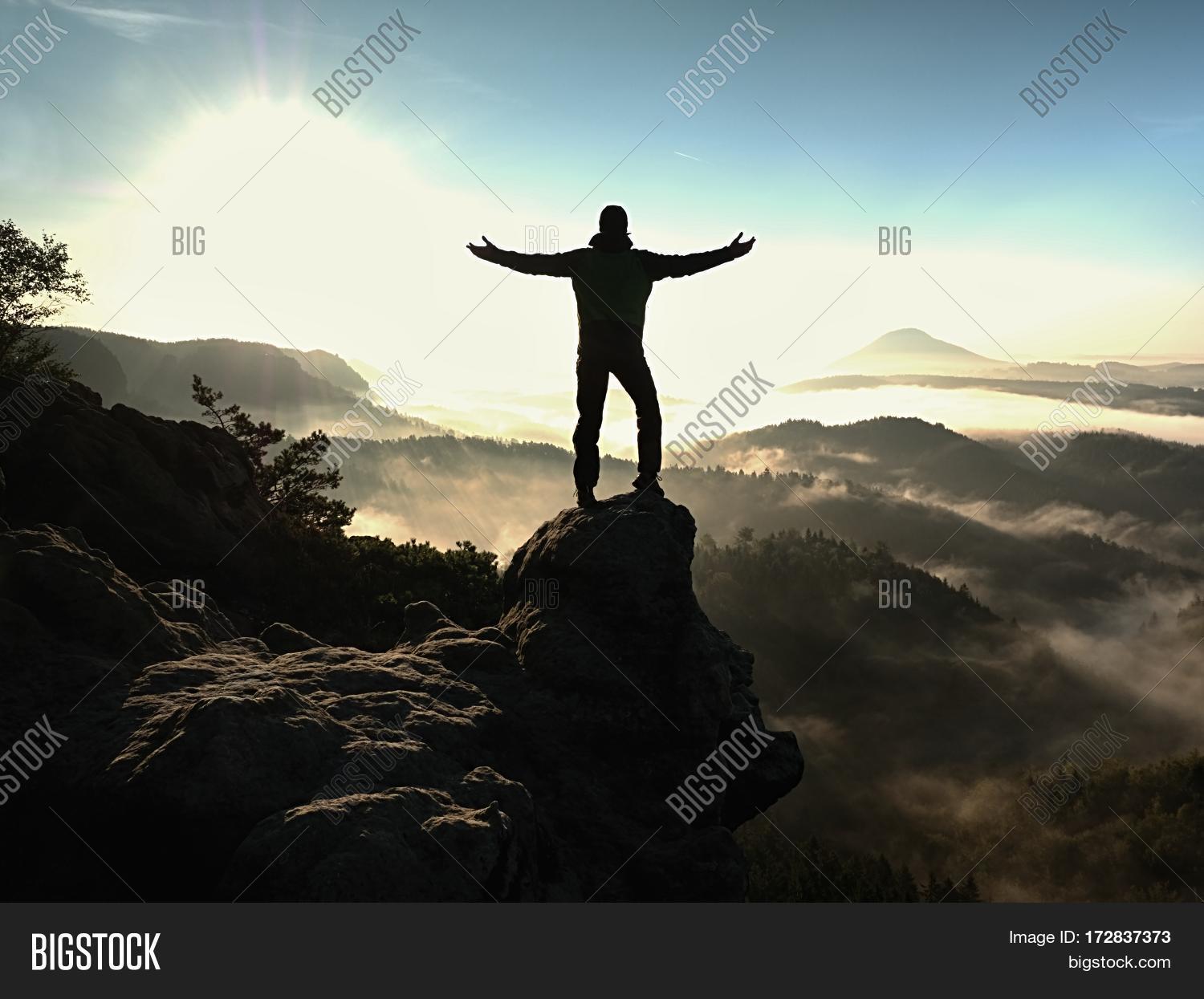 Happy Man Raised Arms Image & Photo (Free Trial) | Bigstock