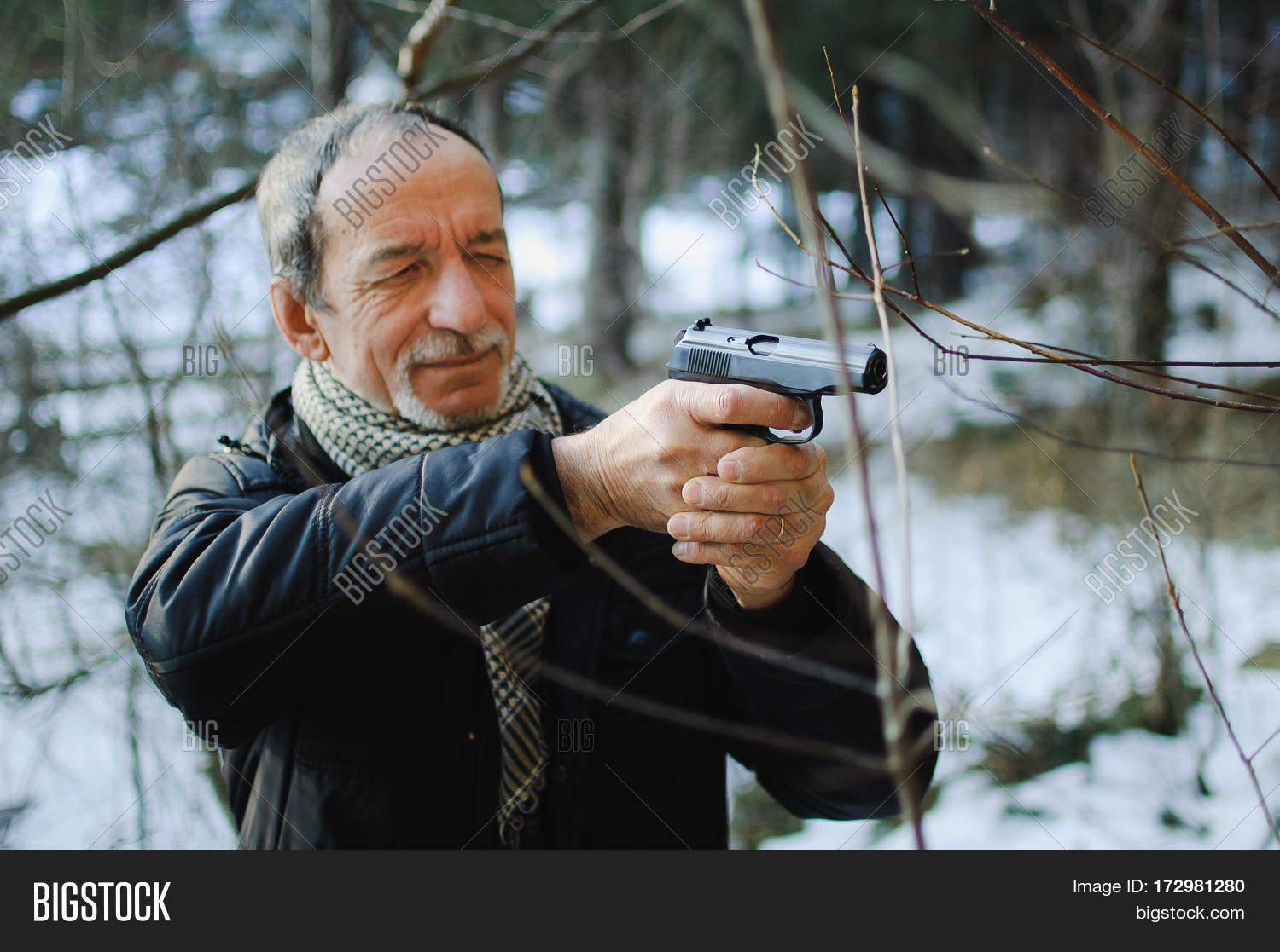 Elderly Man Gun Woods Image & Photo (Free Trial) | Bigstock