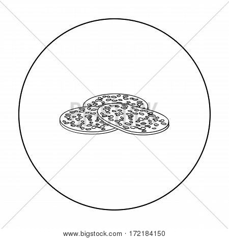Salami Icon Outline Vector & Photo (Free Trial) | Bigstock