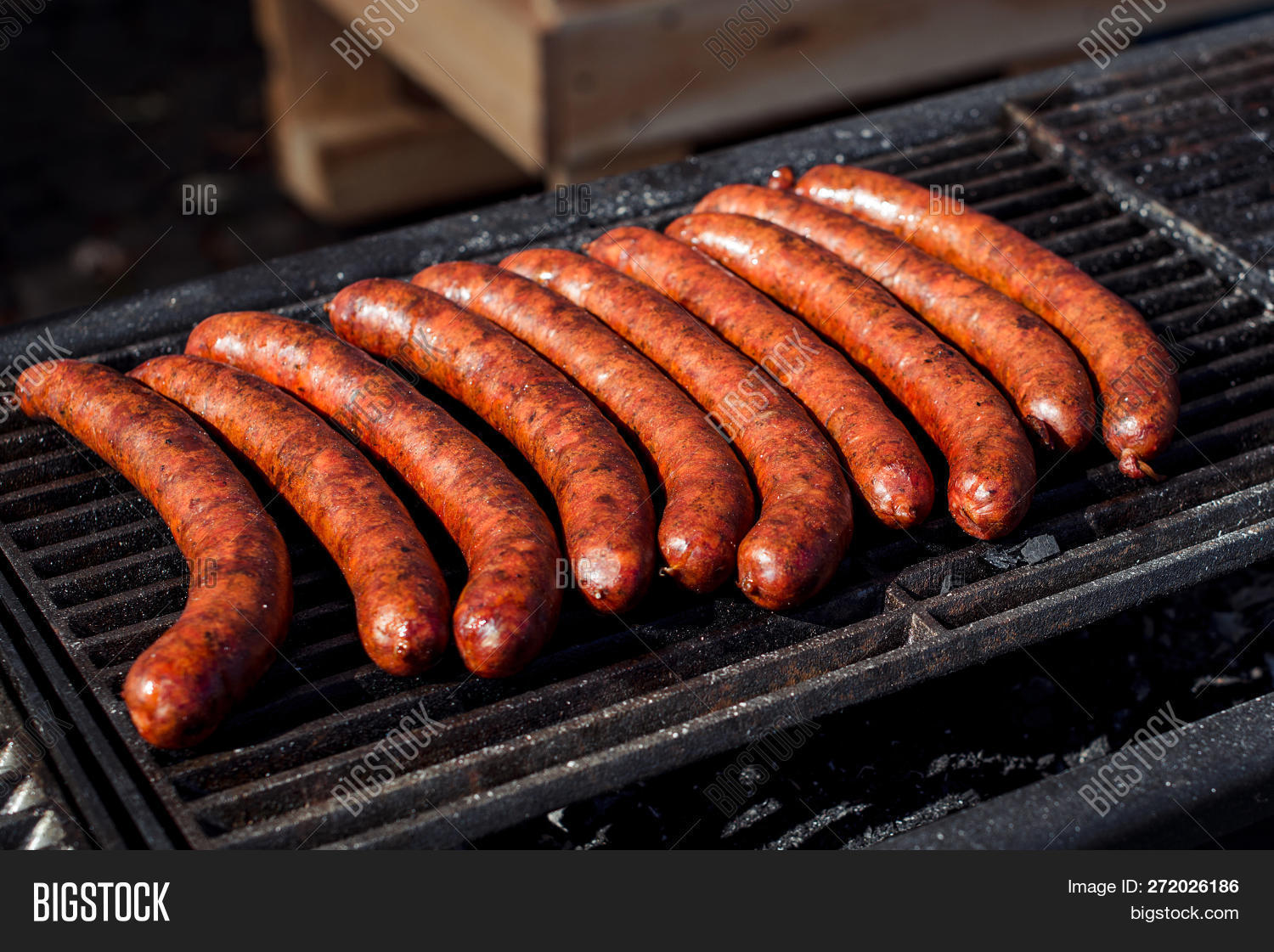 Grill Sausages On On Image & Photo (Free Trial) | Bigstock