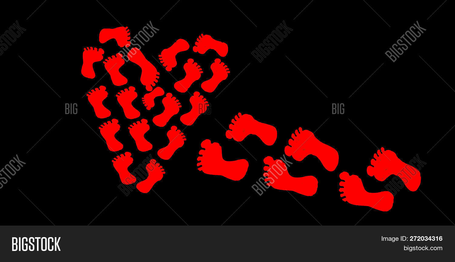Red Footprints On Image & Photo (Free Trial) | Bigstock