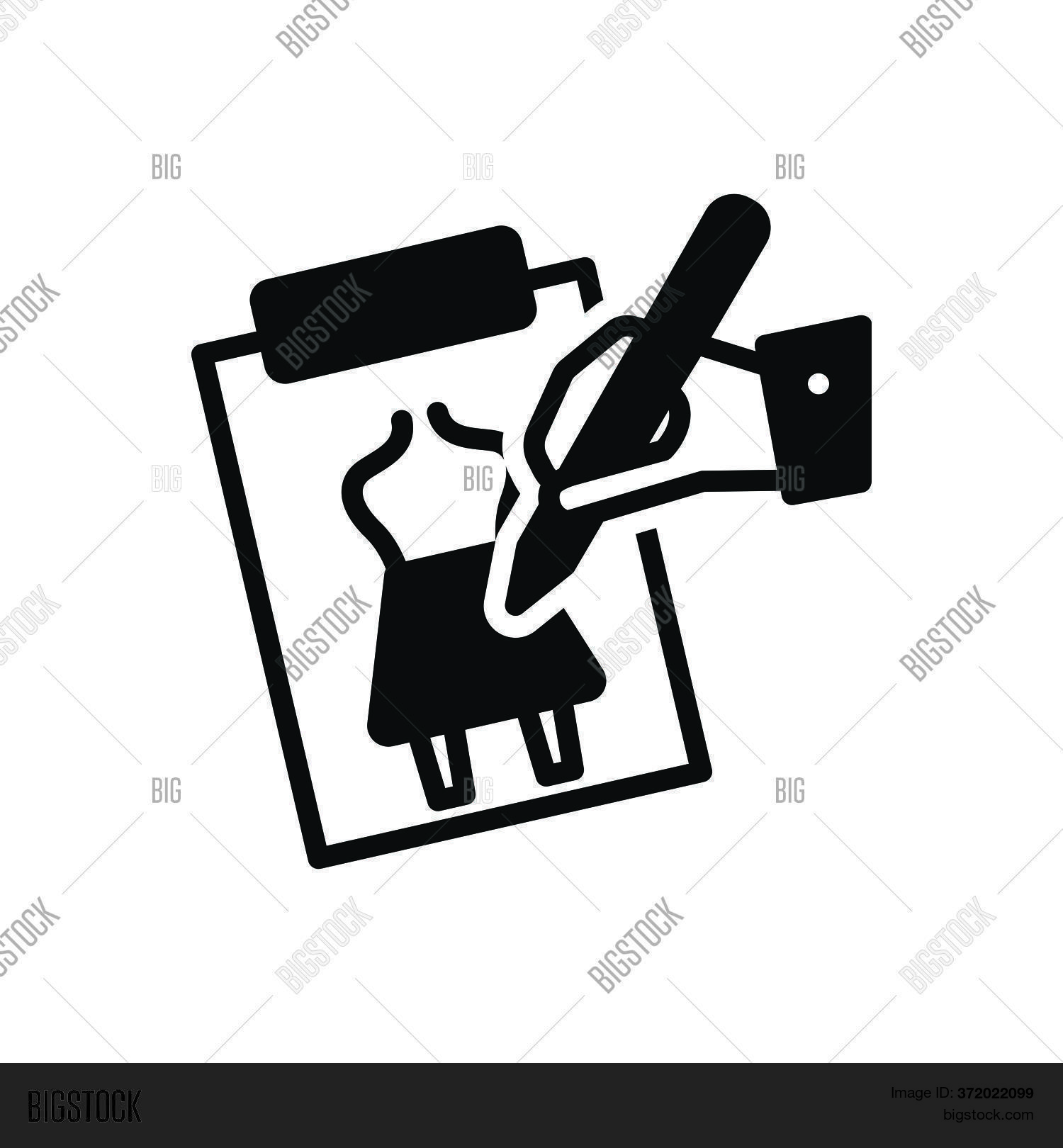 Black Solid Icon Draw Vector & Photo (Free Trial) | Bigstock