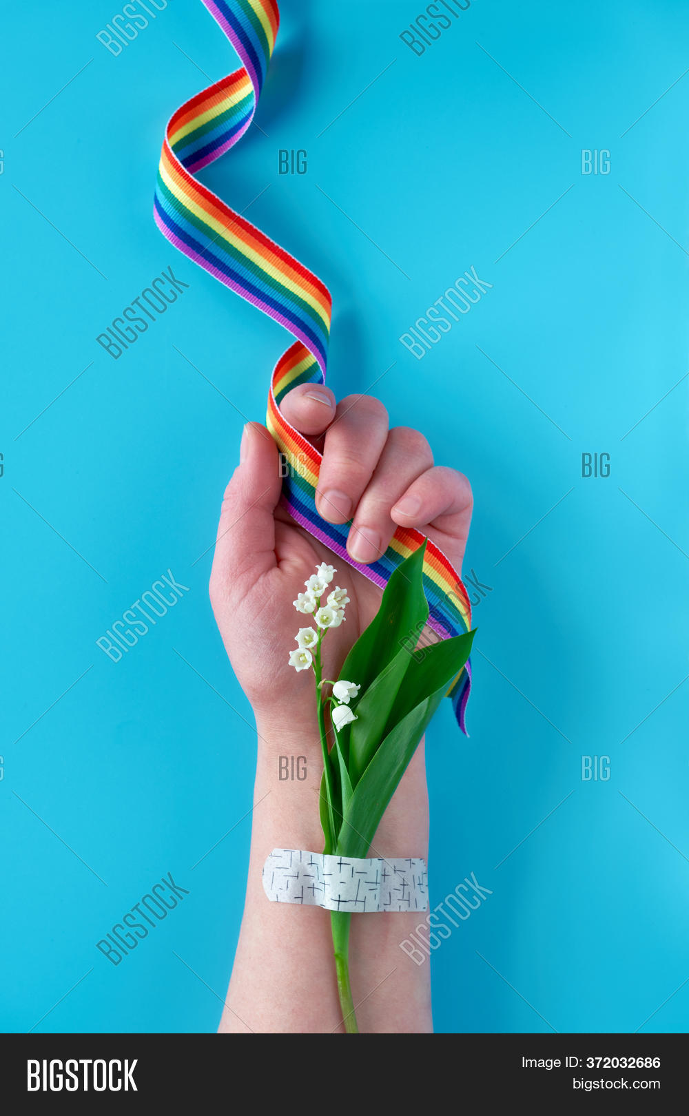 Rainbow Ribbon Hand Image & Photo (Free Trial) | Bigstock