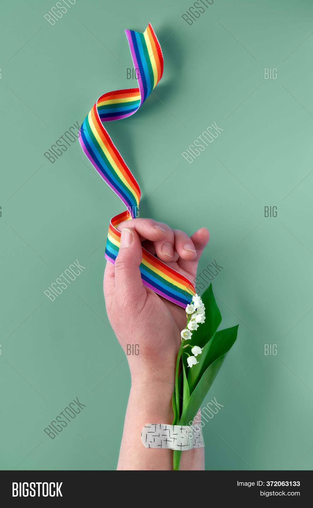Rainbow Ribbon Hand Image & Photo (Free Trial) | Bigstock