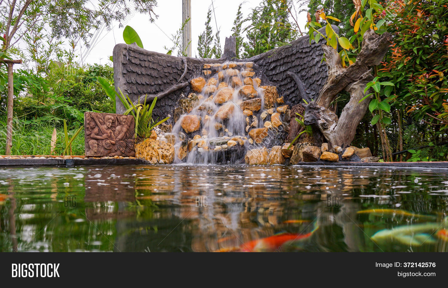 Fish Pond Waterfall Image & Photo (Free Trial) | Bigstock