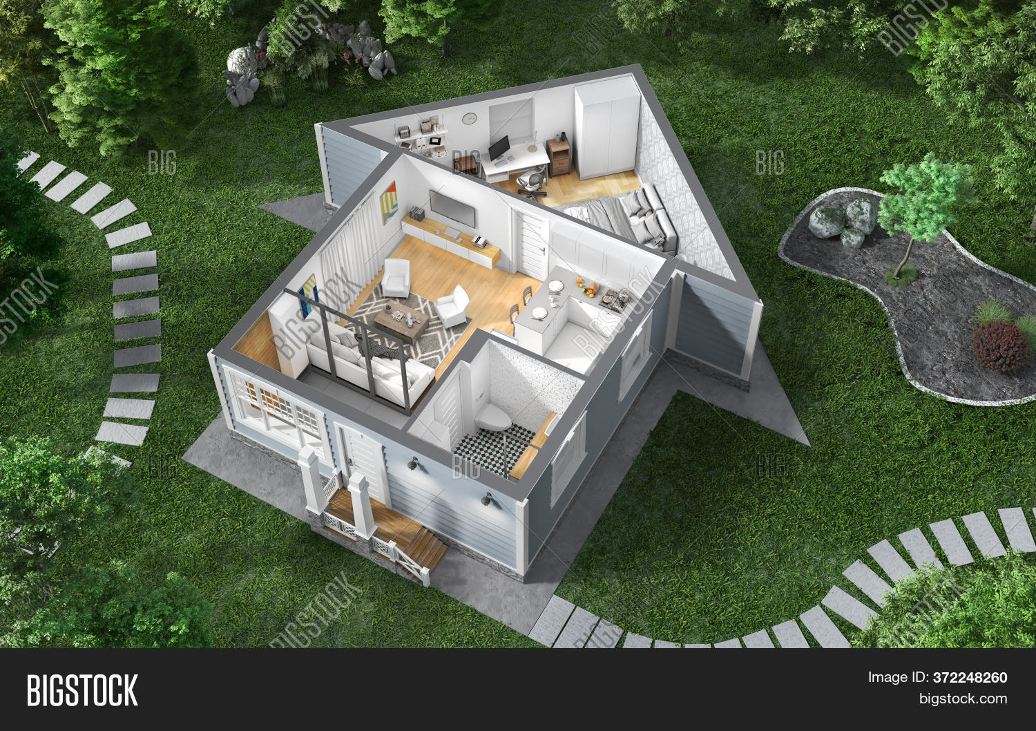 Sliced House Interior Image & Photo (Free Trial) | Bigstock