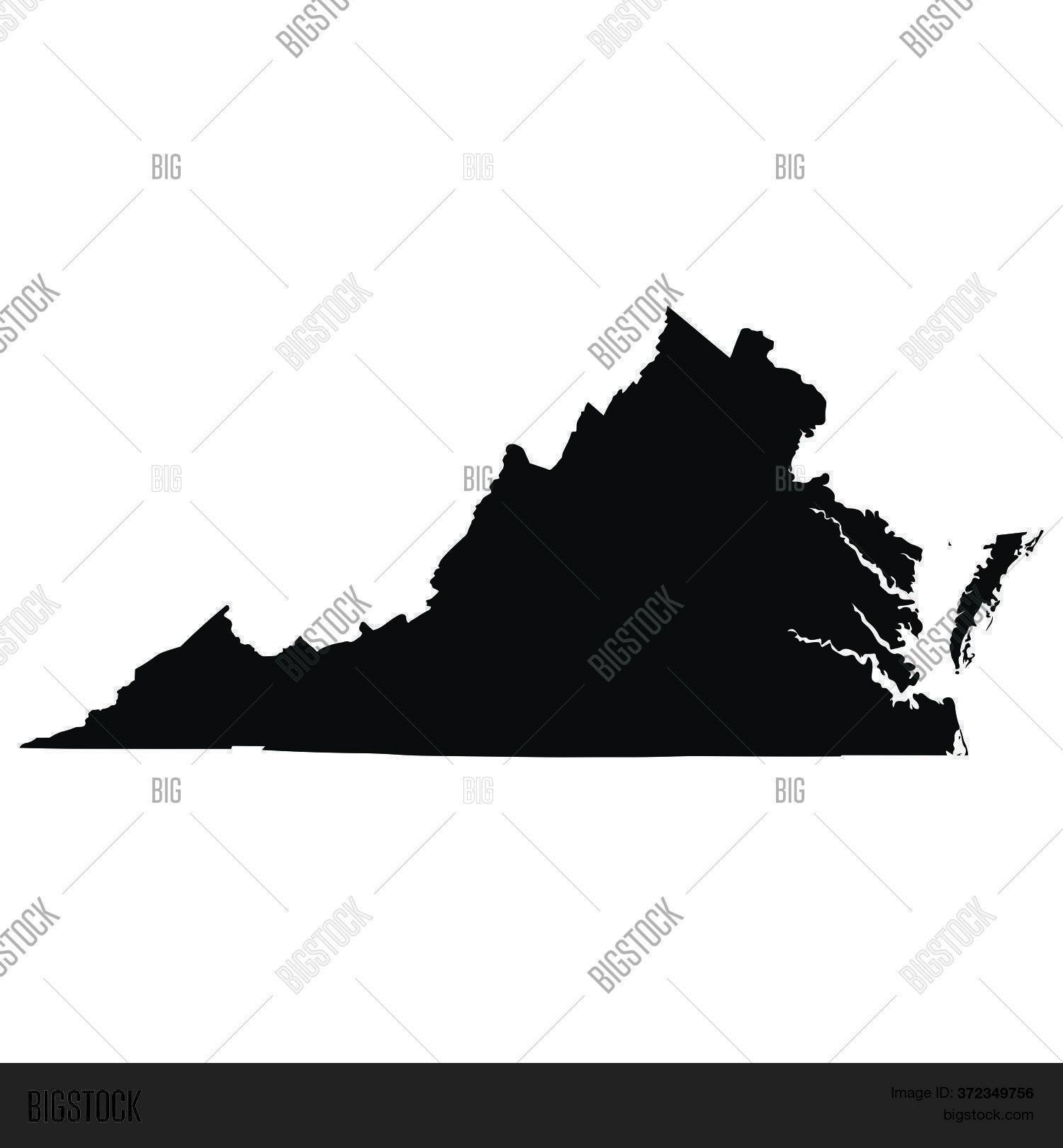 Virginia Va State Map Vector & Photo (Free Trial) | Bigstock