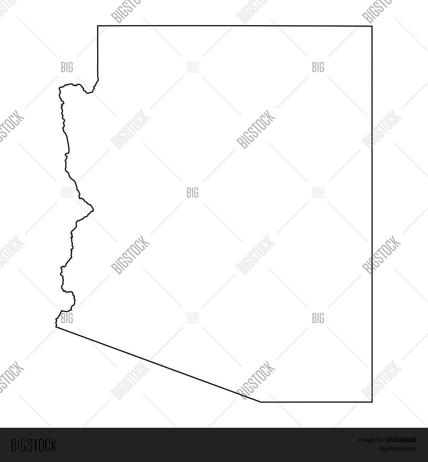 Arizona Az State Map Vector & Photo (Free Trial) | Bigstock