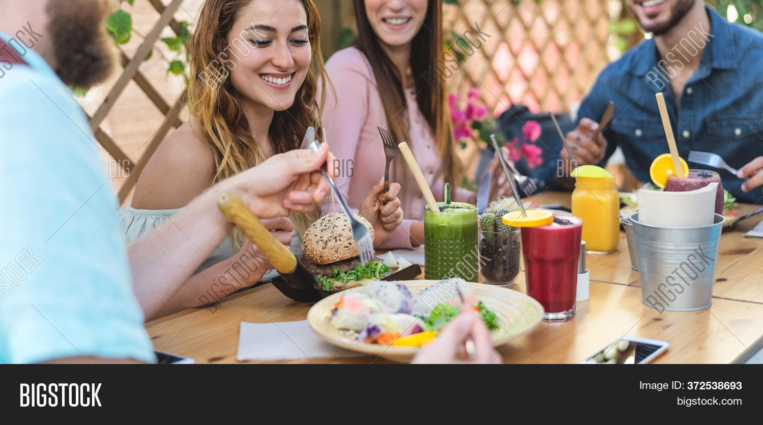 People Enjoying Healthy Food