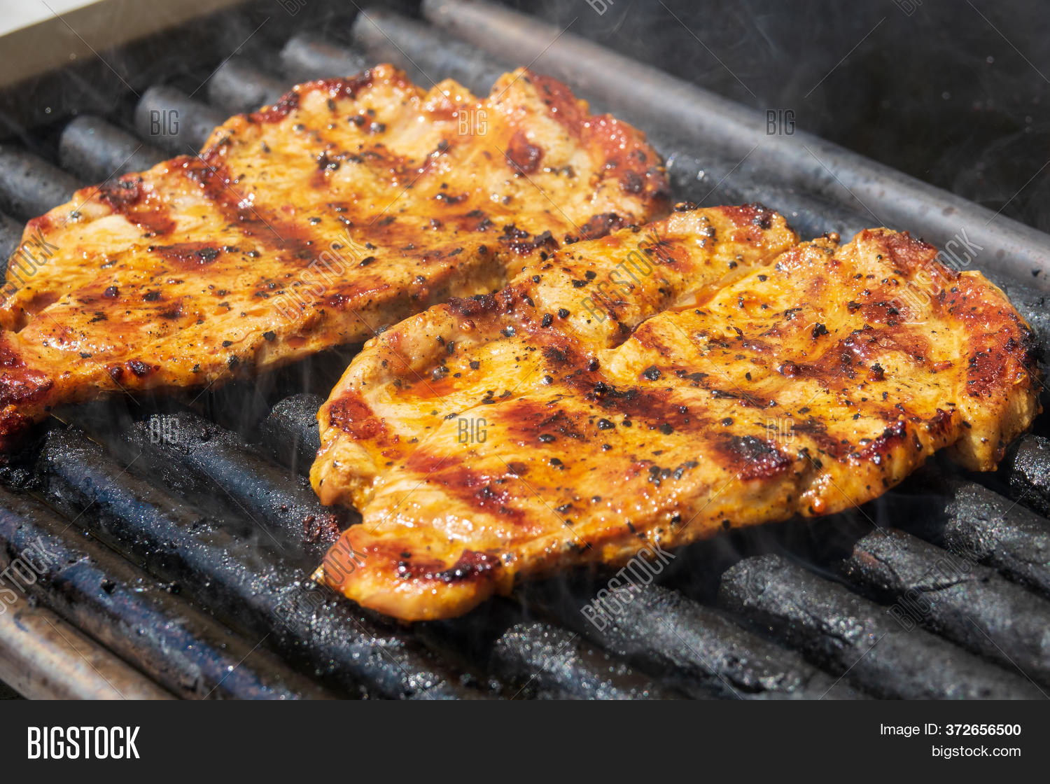 Grilling Pork Steaks. Image & Photo (Free Trial) | Bigstock