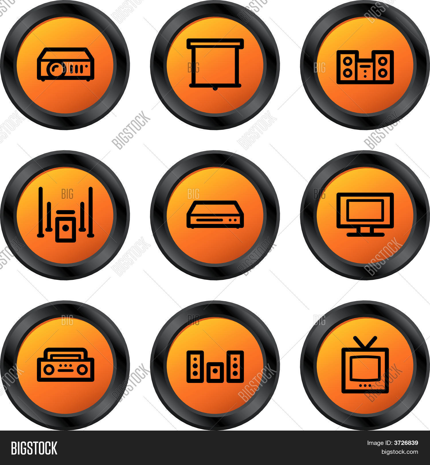 HiFi Icons Orange Vector & Photo (Free Trial) | Bigstock