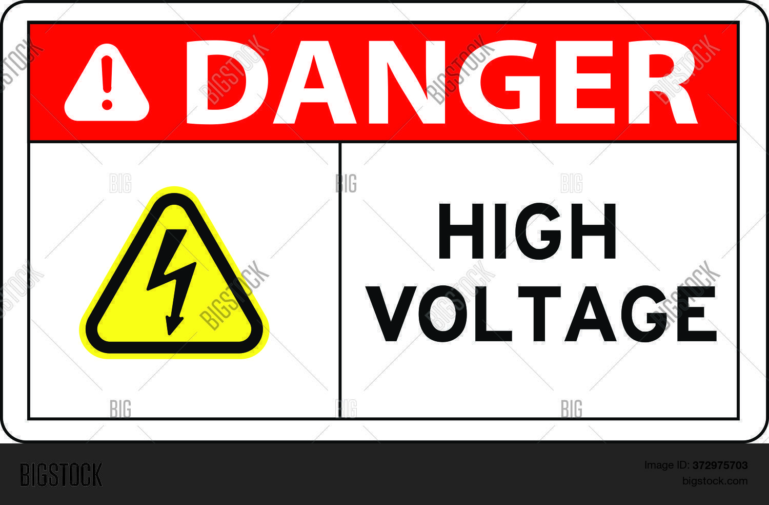 High Voltage Warning Vector & Photo (Free Trial) | Bigstock