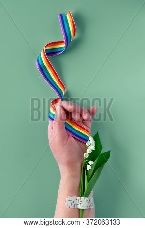 Rainbow Ribbon Hand Image & Photo (Free Trial) | Bigstock