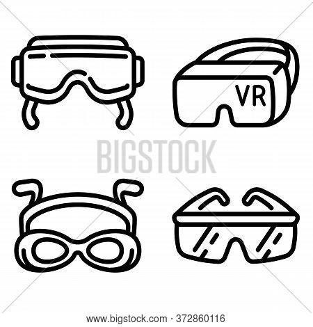 Goggles Icons Set. Vector & Photo (Free Trial) | Bigstock