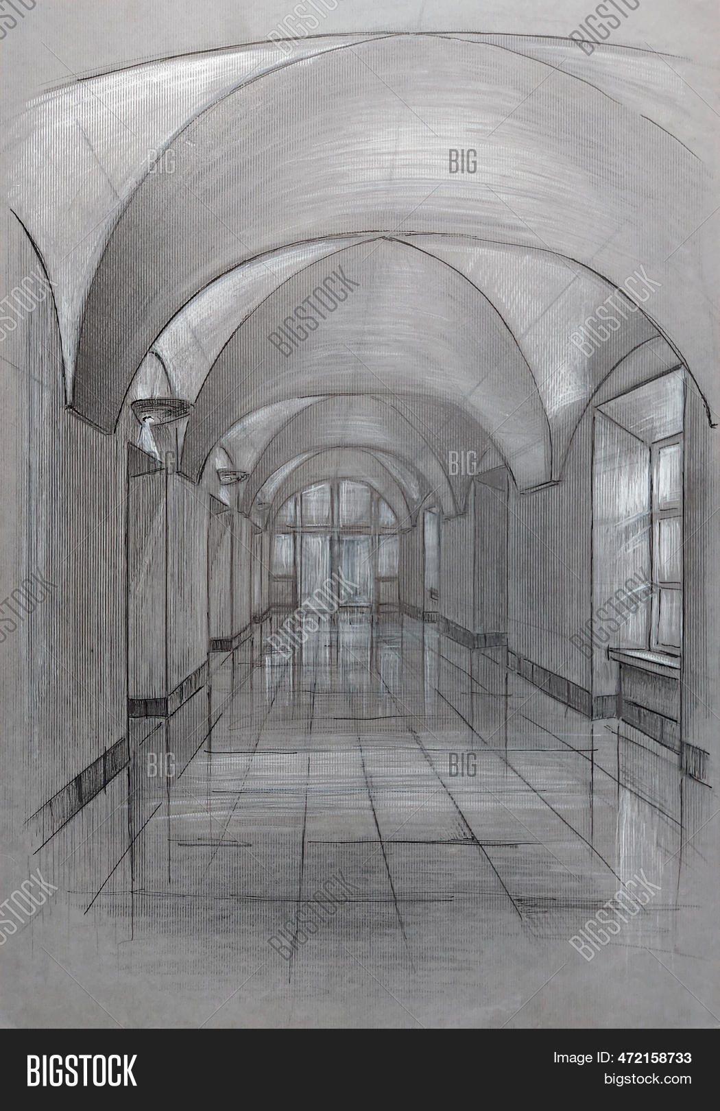 Pencil Hall Drawing. Image & Photo (Free Trial) | Bigstock