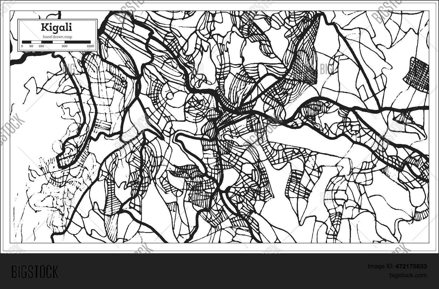 Kigali Rwanda Map Vector & Photo (Free Trial) | Bigstock