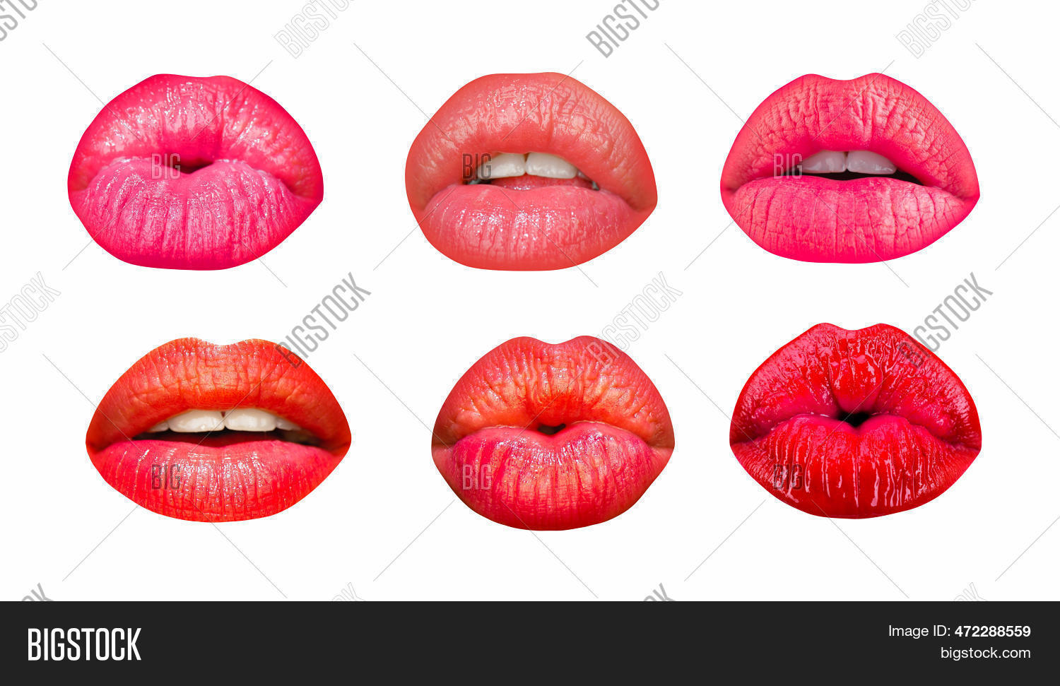 Set Female Lips On Image & Photo (Free Trial) | Bigstock