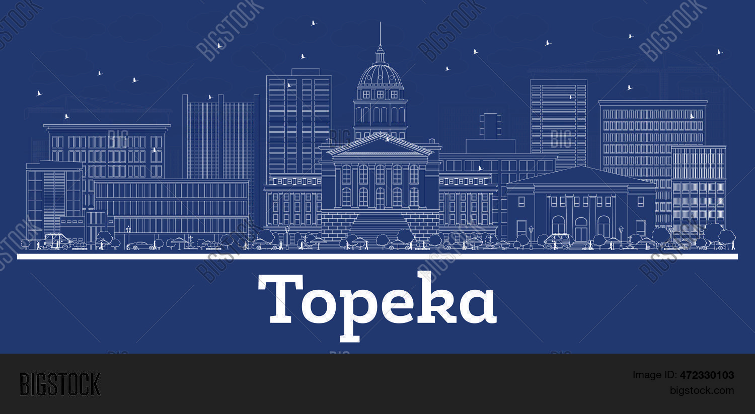 Outline Topeka Kansas Vector & Photo (Free Trial) | Bigstock