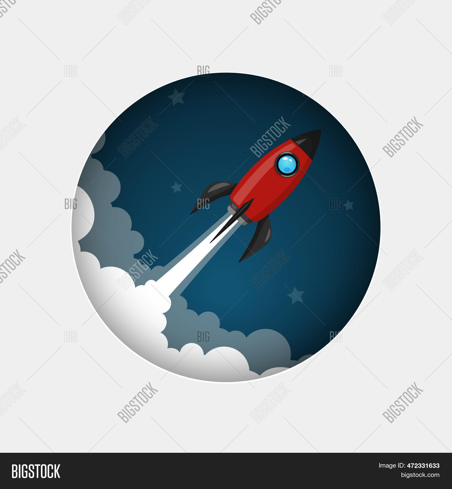 Red Space Rocket Vector & Photo (Free Trial) | Bigstock