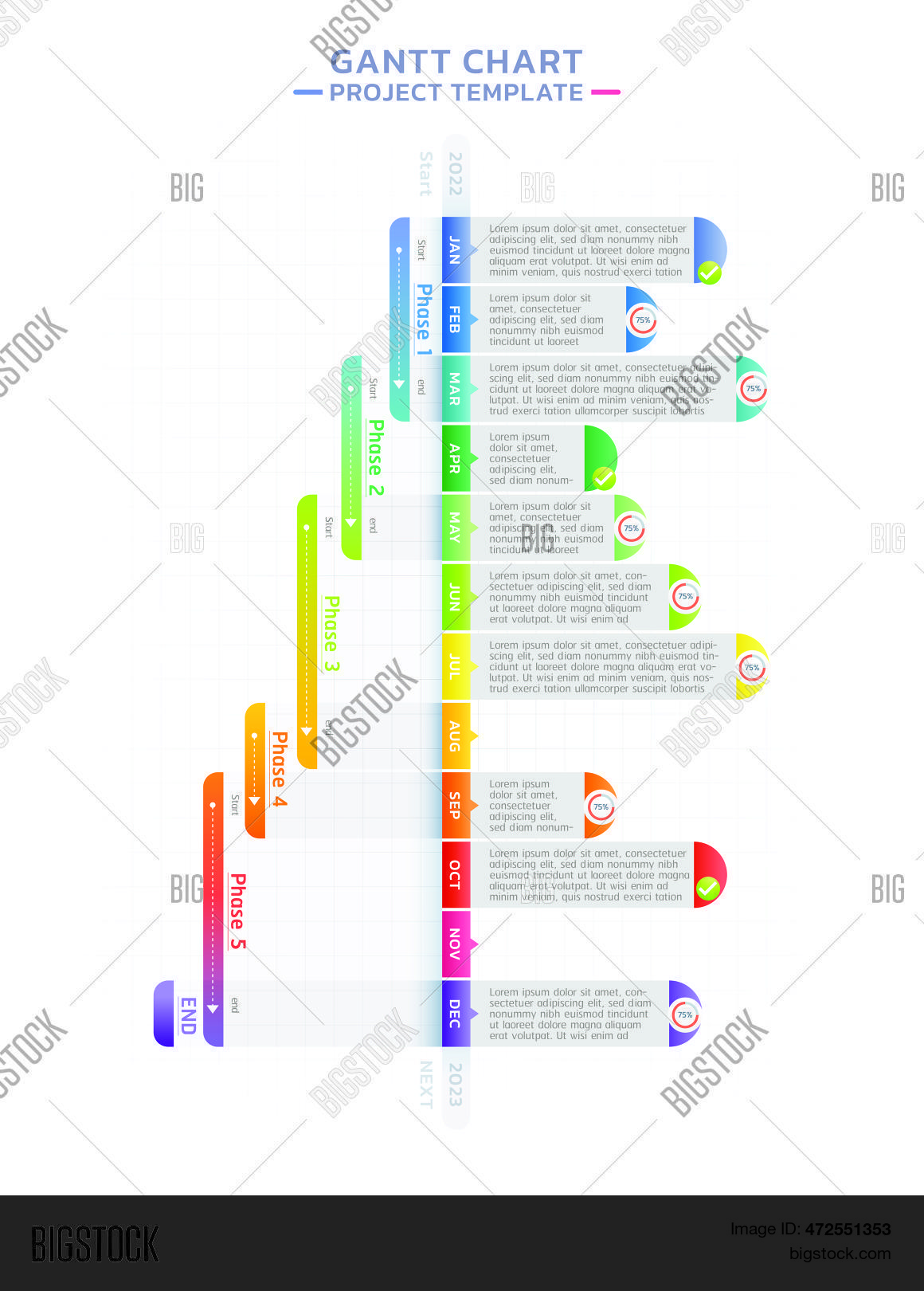 Timeline Gantt Chart Vector & Photo (Free Trial) | Bigstock