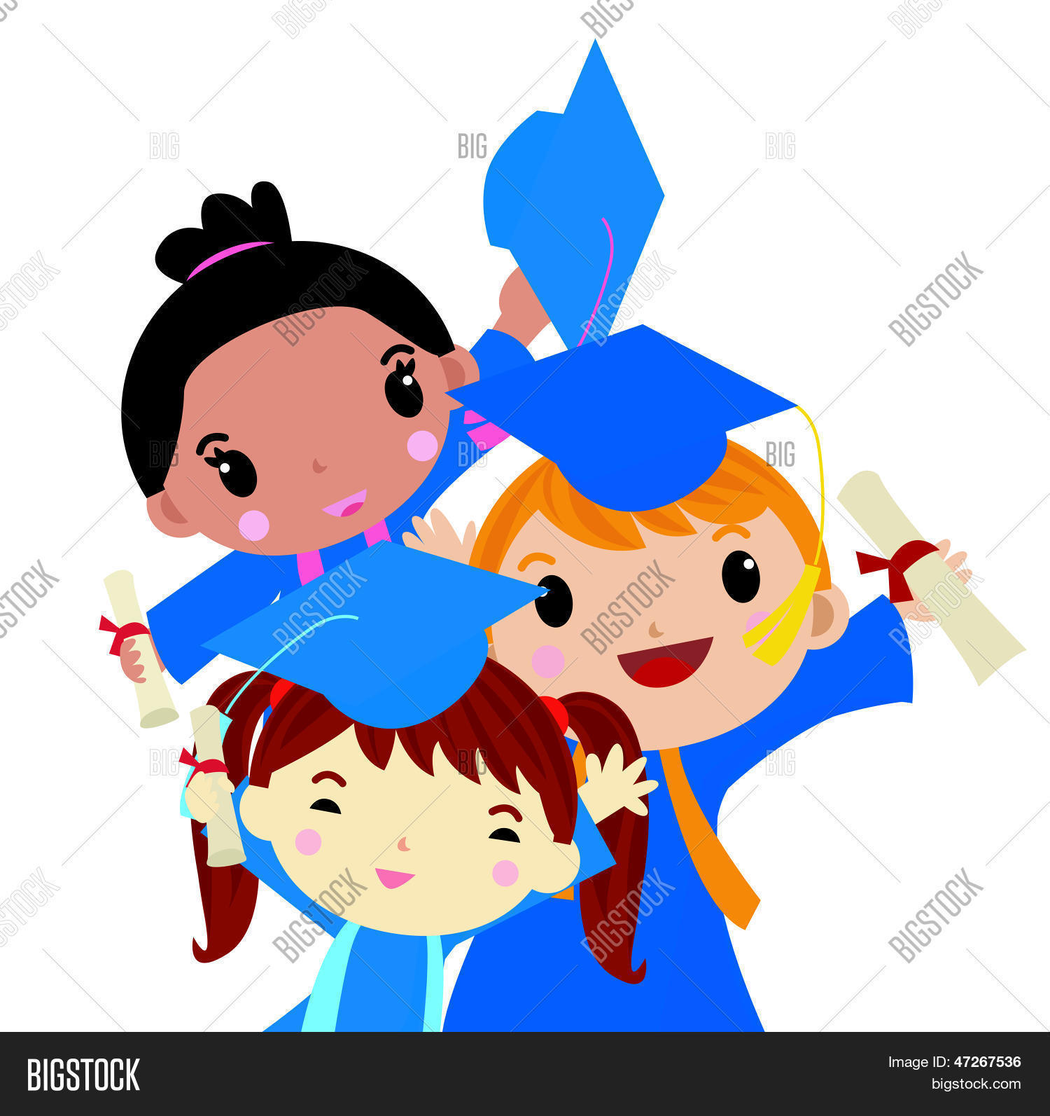 Three Graduation Kids Vector & Photo (Free Trial) | Bigstock