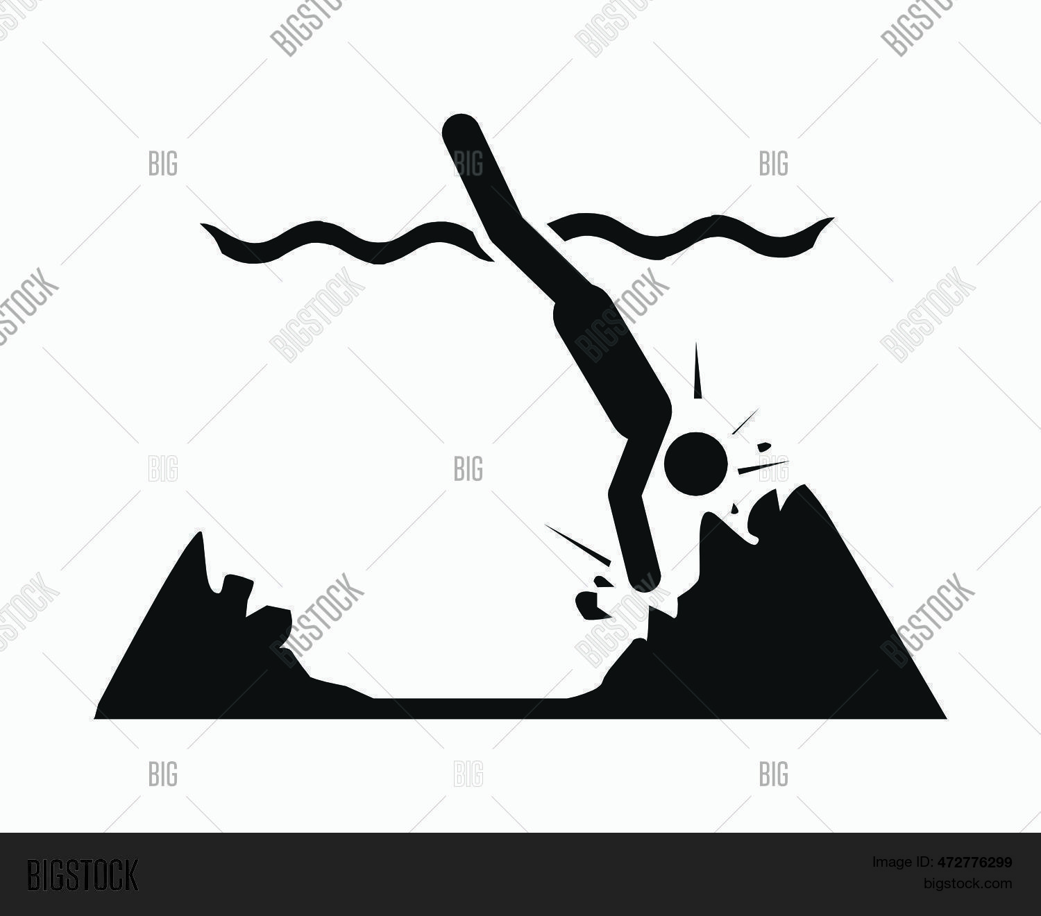 Cliff Diving Dangers Vector & Photo (Free Trial) | Bigstock
