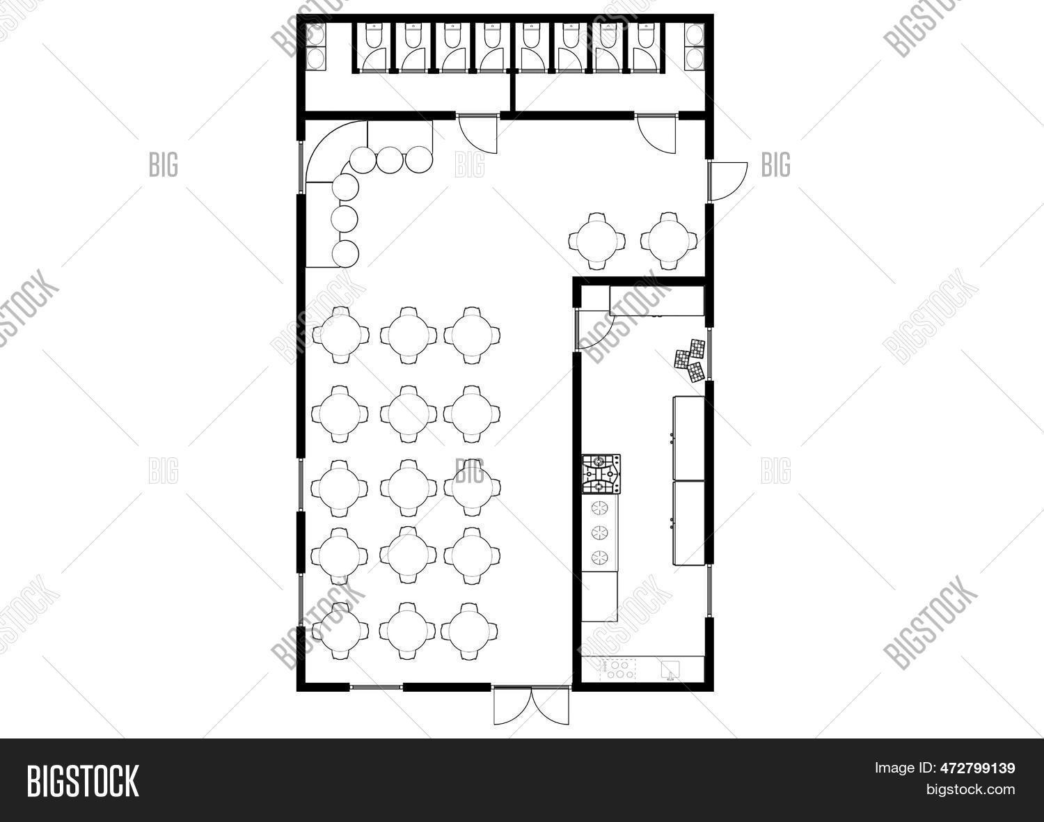 Cafe Top View Plans. Image & Photo (Free Trial) | Bigstock