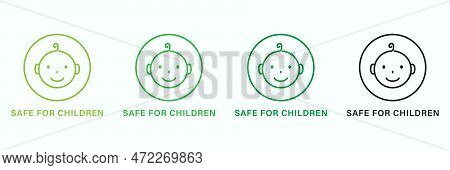 Safe Children Line Vector & Photo (Free Trial) | Bigstock
