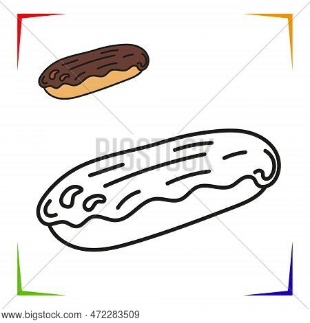 Eclair Coloring Page Vector & Photo (Free Trial) | Bigstock