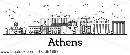 Outline Athens Greece Vector & Photo (Free Trial) | Bigstock