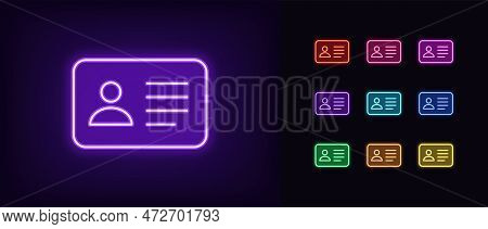 Outline Neon Id Card Vector & Photo (Free Trial) | Bigstock