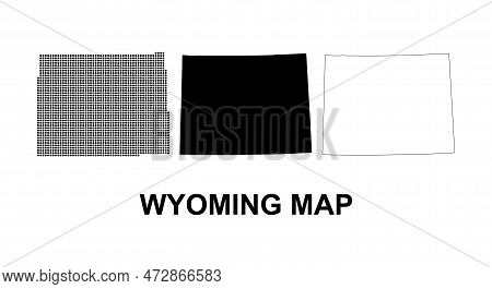 Set Wyoming Map Shape Vector & Photo (Free Trial) | Bigstock