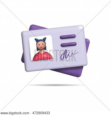 3d Id Card. Woman Vector & Photo (Free Trial) | Bigstock