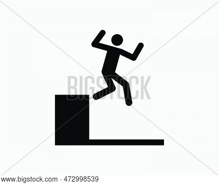 Jumping Down Icon Man Vector & Photo (Free Trial) | Bigstock