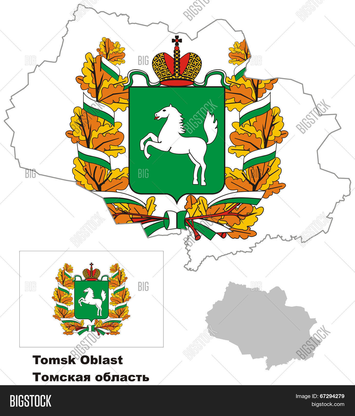 Outline Map Tomsk Vector & Photo (Free Trial) | Bigstock
